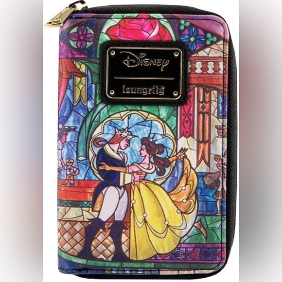 Loungefly | Bags | Disney Loungefly Beauty The Beast Zip Around Wallet ...